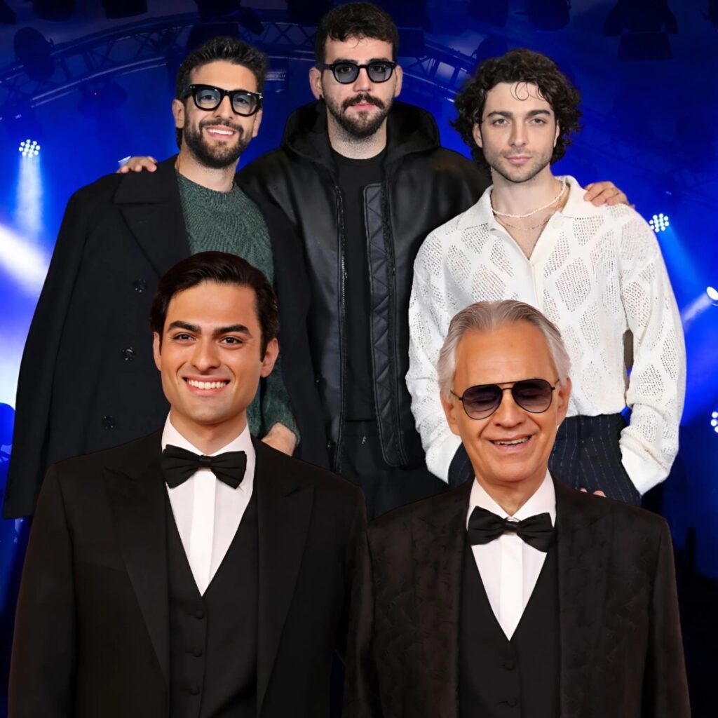 Il Volo stood on one side, Andrea and Matteo Bocelli on the other, and for a moment, the air was ...